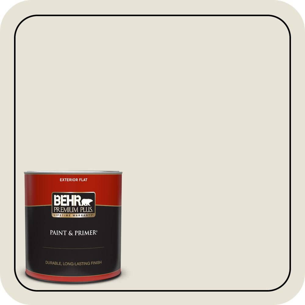 BEHR PREMIUM PLUS 1 qt. #PWN-60 French Chateau Flat Exterior Paint ...