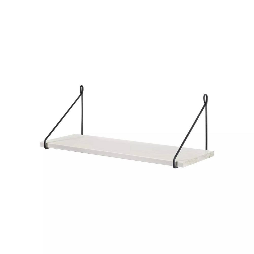 Dolle FILO 31.5 in. x 7.9 in. x 0.75 in. Pine White/Black MDF ...