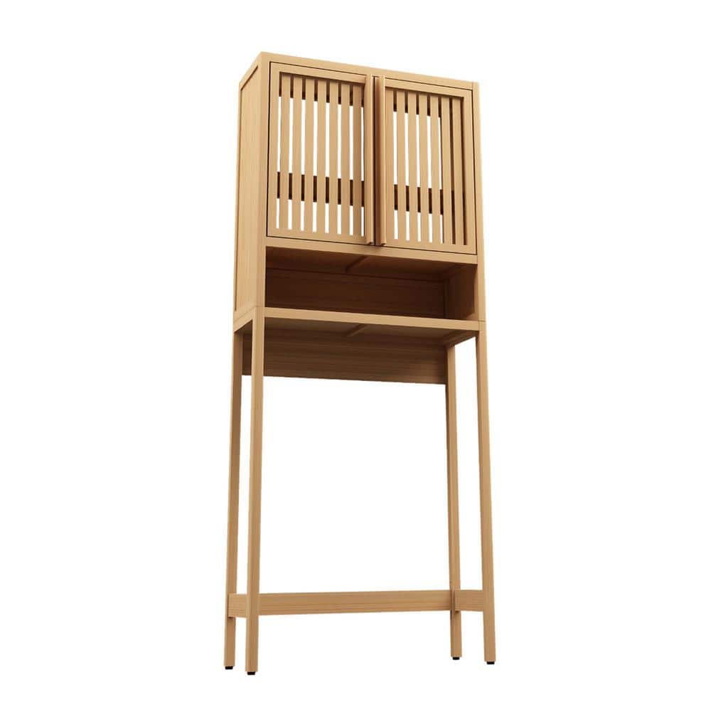 FUNKOL 25 in. W x 10 in. D x 65 in. H in Natural Bamboo Ready to ...