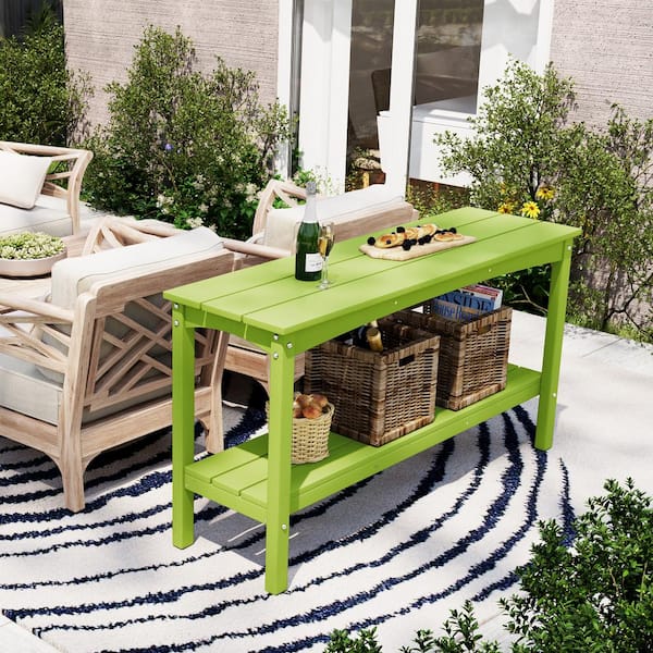 WESTIN OUTDOOR Laguna Outdoor Patio Bar Console Table with Storage Shelf Lime OP8015 LM