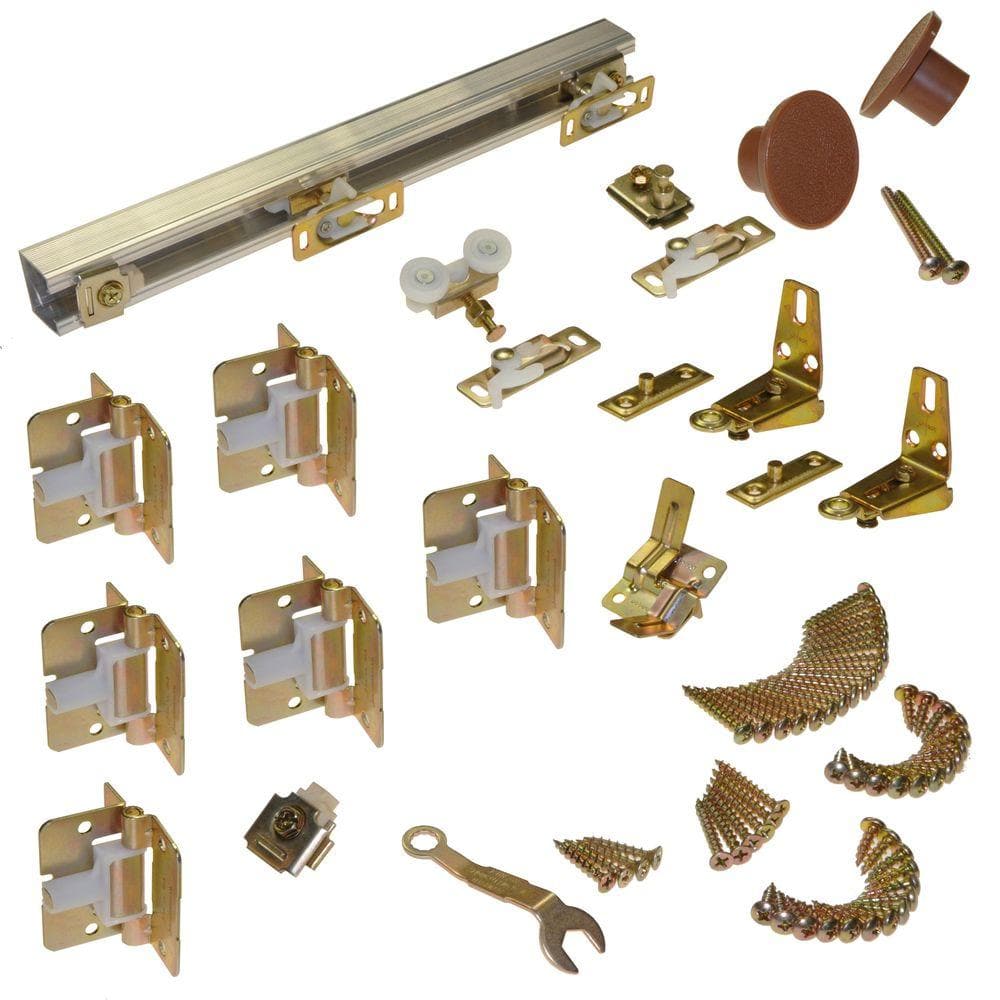 Johnson Hardware 111FD Series 96 in. Track and Hardware Set for 4-Panel ...