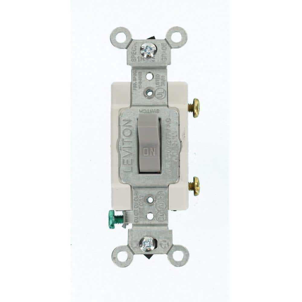 Leviton 15 Amp Commercial Grade Single Pole Toggle Switch, Gray CS115 ...