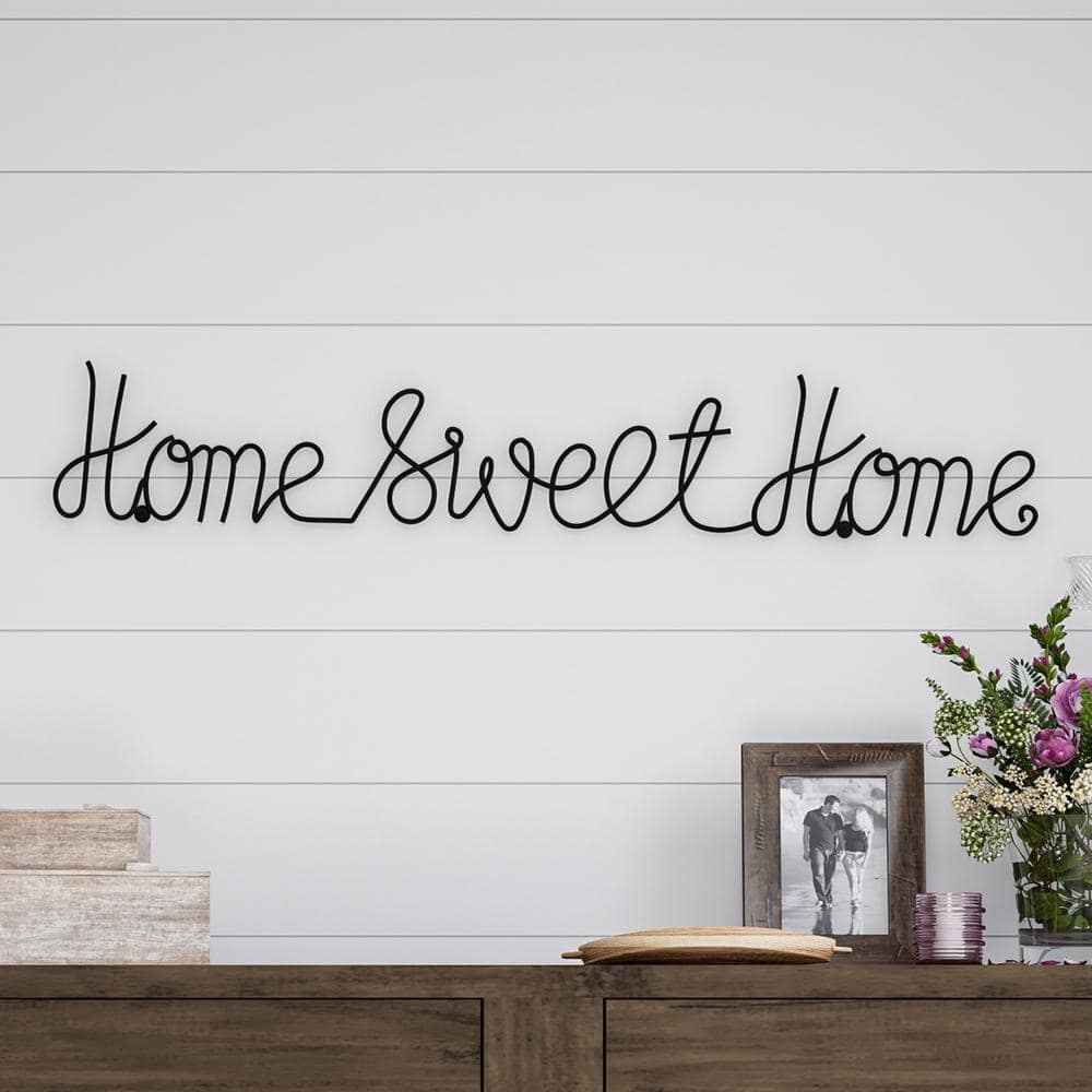 Lavish Home "Home Sweet Home" Metal Cutout Sign HW0200043 - The Home Depot
