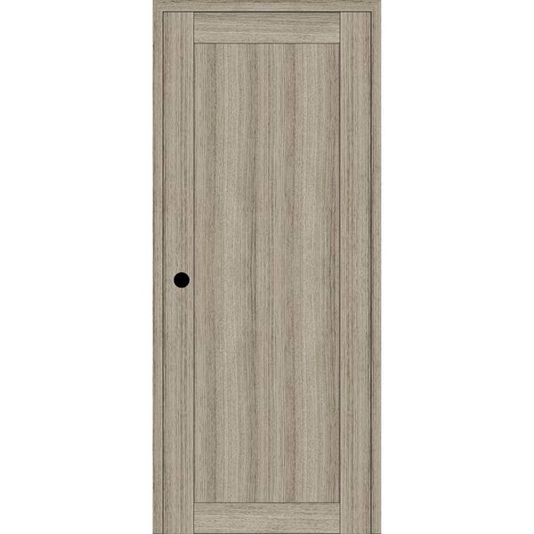 Belldinni 1-Panel Shaker 24 in. x 80 in. Right Hand Active Shambor Wood ...