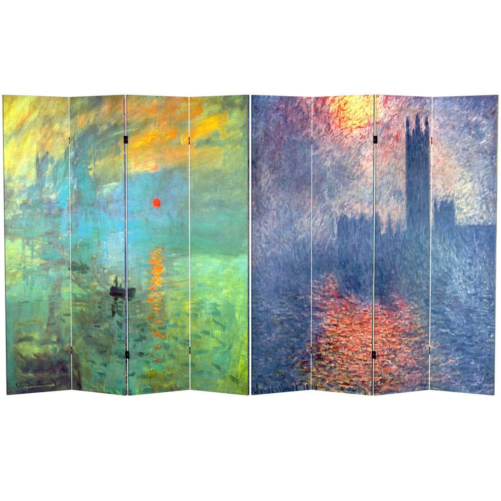 RED LANTERN 6 ft. Printed 4-Panel Room Divider CAN-MONET4AB - The Home ...