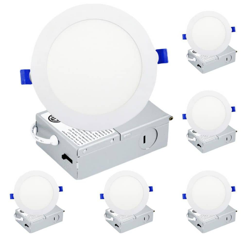 KOAOEIRS 6 in. Ultra-Thin LED Recessed Ceiling Light Adjustable 5 CCT ...