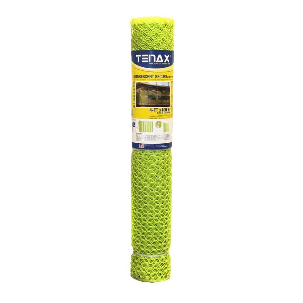 Tenax 4 ft. x 100 ft. Plastic Fluorescent Safety Fence 2A150114 - The ...