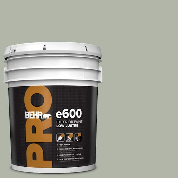 BEHR PRO 5 gal. #ICC-56 Green Tea Low Luster Exterior Paint PR62005 ...
