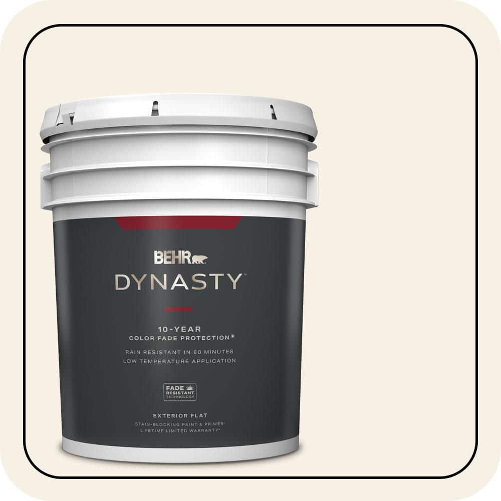 BEHR DYNASTY 5 gal. #ECC-16-2 Bright Moon Flat Exterior Stain-Blocking ...