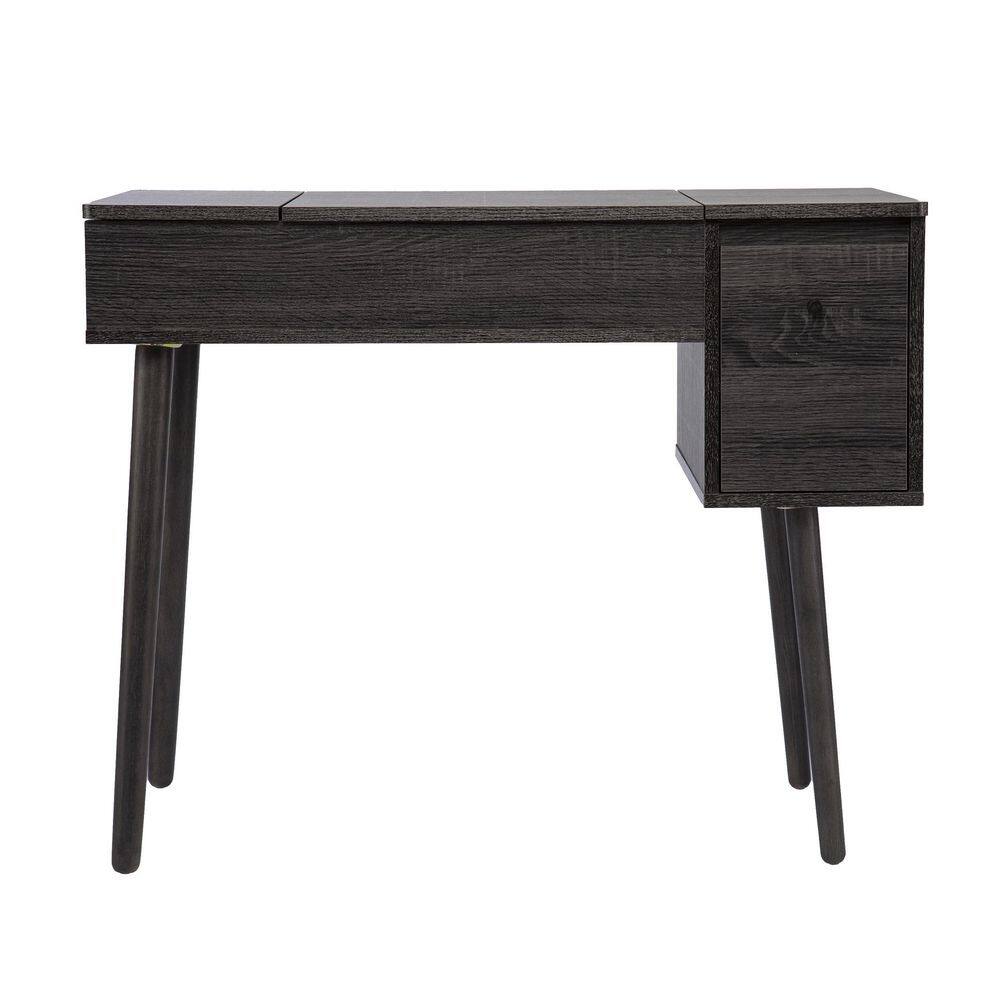 SEI FURNITURE Harzen Black Vanity Table with Mirror HD215266 - The Home ...