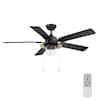 Home Decorators Collection Hanahan 52 in. LED Textured Black Ceiling ...