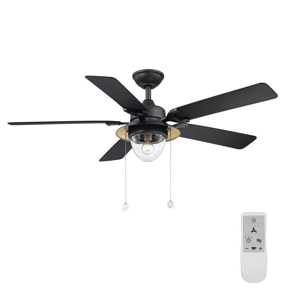 Home Decorators Collection Hanahan 52 in. LED Textured Black Ceiling ...