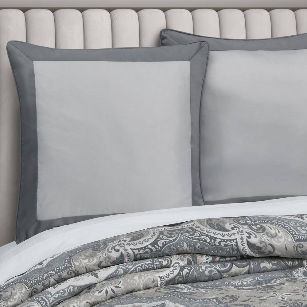 Lisbon Slate Damask Polyester Euro Sham 26 In. L X 26 In. W 3122009EURO ...