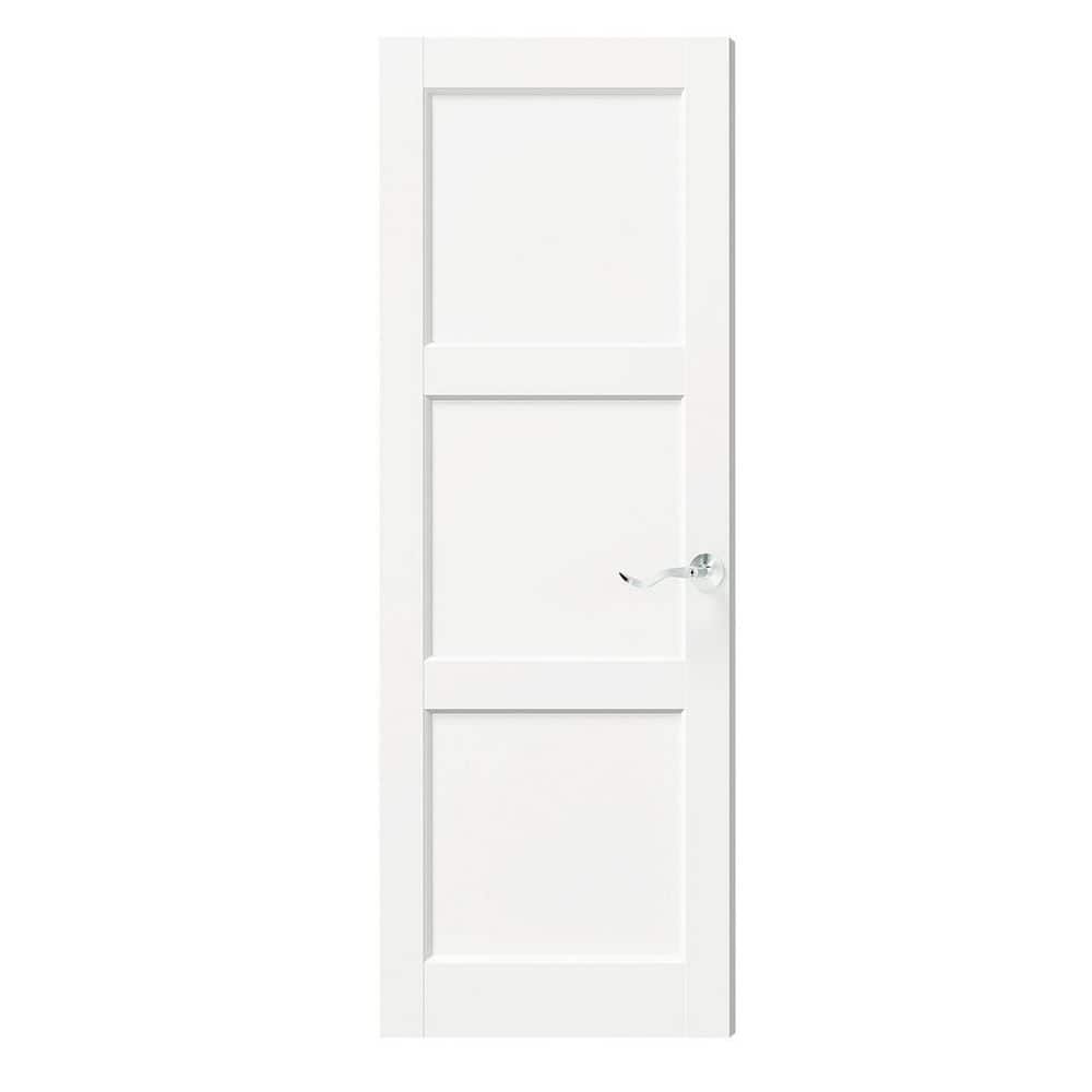 TENONER 28 in. x 80 in. Solid Wood & MDF, Pre-assembled, White Primed ...