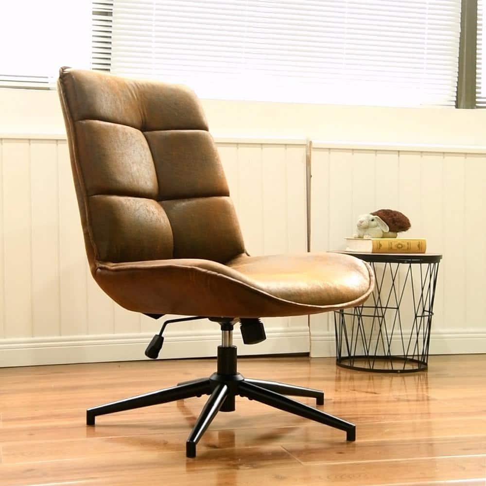 Homy Casa CHARLOTTE Transitional Suede Brown Accent Chair with ...