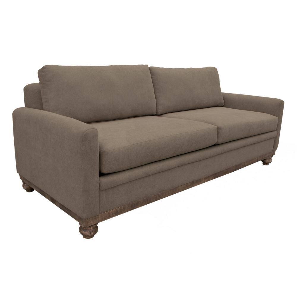 Benjara Ata 39 in. Rolled Arm Polyester Rectangle with 2-Throw Pillows ...