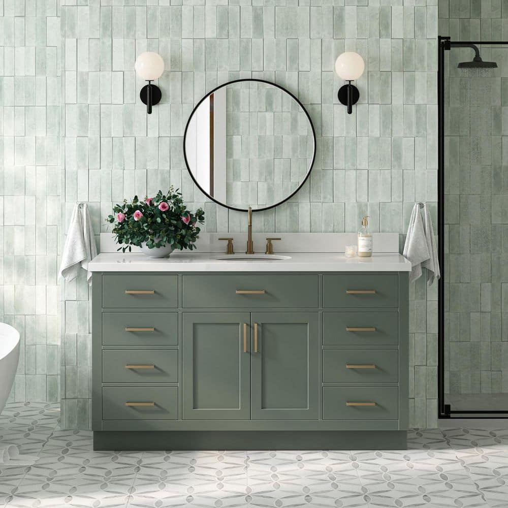 Reviews for ARIEL Hepburn 60 in. Single Sink Freestanding Bathroom ...