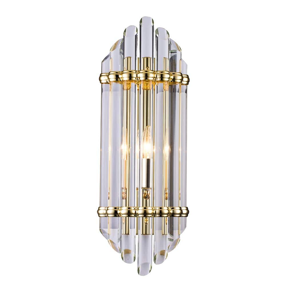 Cain I 5.10 in. 1-Light Gold LED Sconce MU45 - The Home Depot