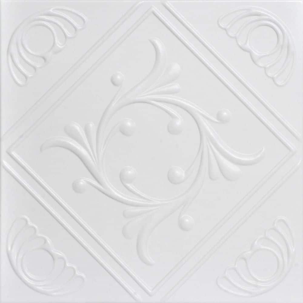 A La Maison Ceilings Diamond Wreath White Heron 1.6 ft. x 1.6 ft ...