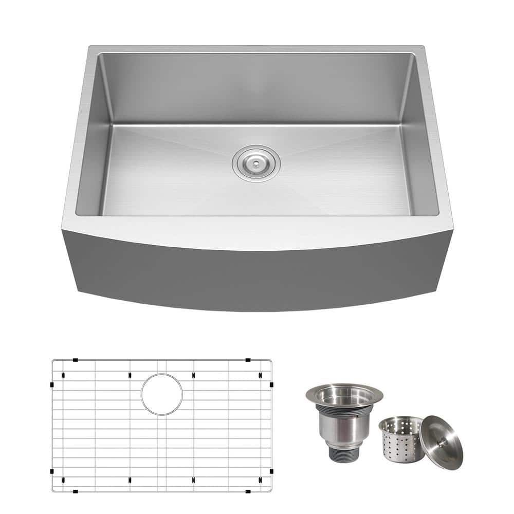Zeus & Ruta 30 in Farmhouse/Apron-Front Single Bowl Sliver Stainless ...