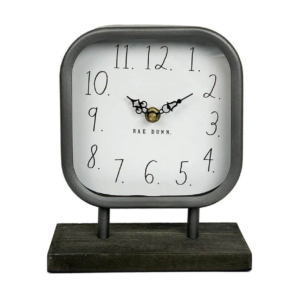 Aoibox Desk Clock - Battery Operated Modern Metal Rustic Design with ...
