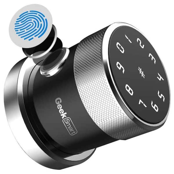 GEEK SMART LB-400S Aluminium Silver Smart Keyless Entry Door Knob Featuring Fingerprint ...