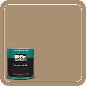 BEHR PREMIUM PLUS 8 oz. #ECC-51-1 Hiking Trail Semi-Gloss Interior ...