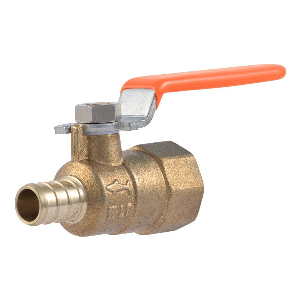 SharkBite 1/2 in. PEX Crimp x 1/2 in. FNPT Brass Female Threaded Ball ...