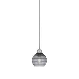 Albany 60-Watt 1-Light Brushed Nickel Pendant Mini Pendant Light Smoke ...