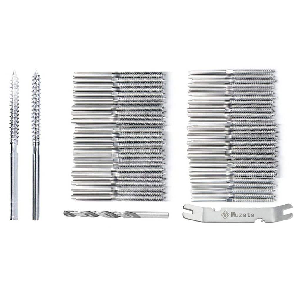 Afoxsos 100 Pack T316 Stainless Steel Cable Railing Hardware Kit Swage ...