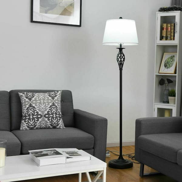 GIVIMO 62.5 in. Antique Bronze Dimmable 3-Light Column Table and Floor ...