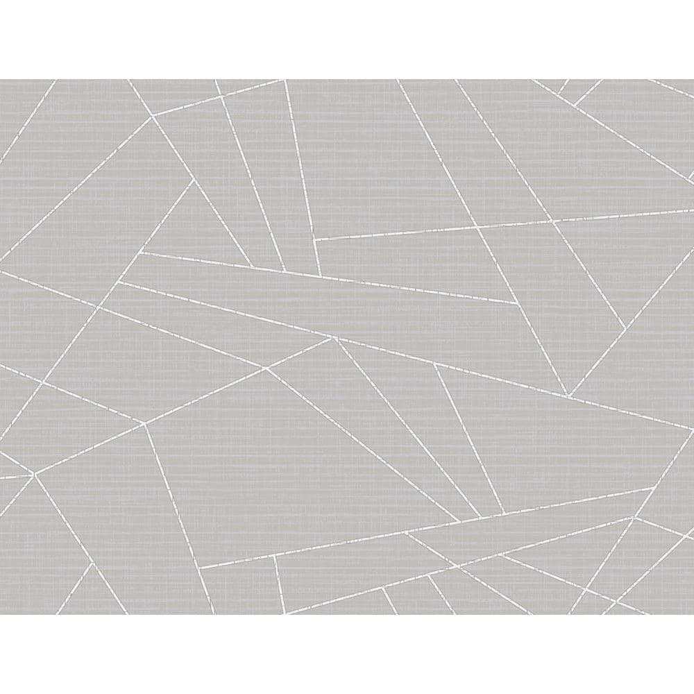 CASA MIA Geometric Triangles Grey Paper Non-Pasted Strippable Wallpaper ...