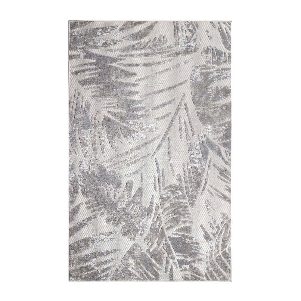 SUPERIOR Siesta Slate 6 ft. x 8 ft. 10 in. Botanical Modern Indoor ...