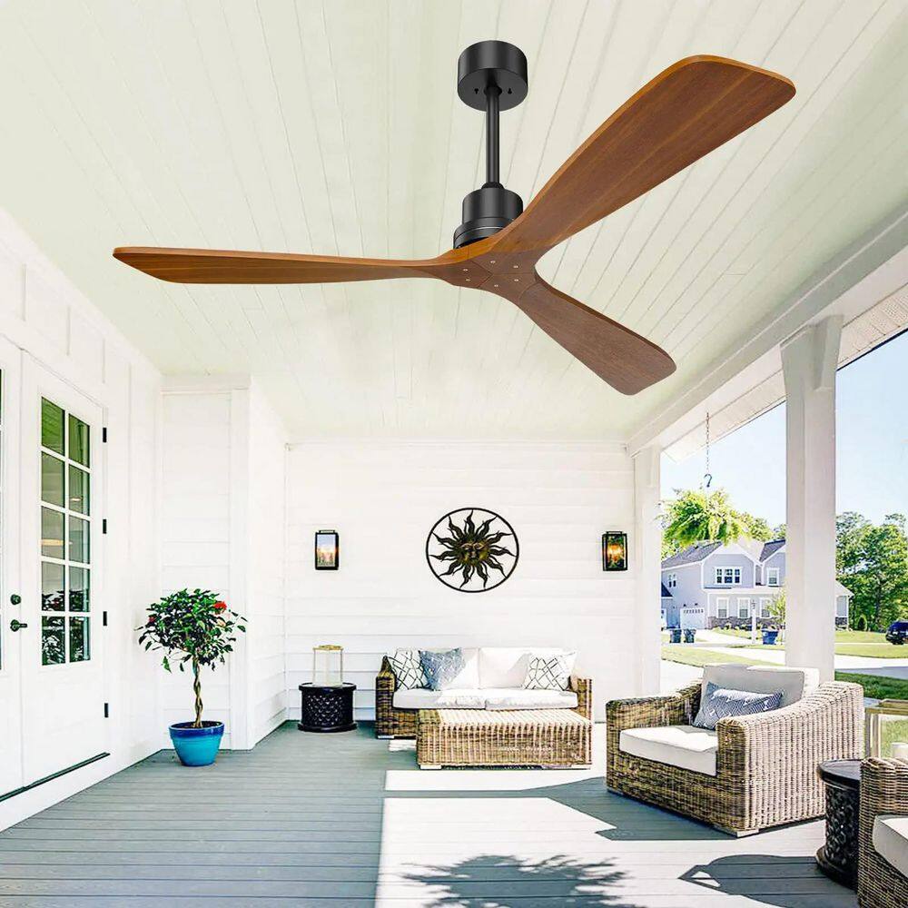 Buy Modern Elegant 60 in. Brown Indoor Outdoor Ceiling Fan with Remote ...