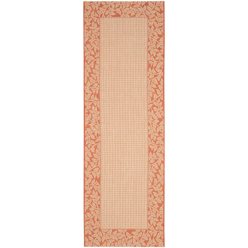 SAFAVIEH Courtyard Natural/Terra 2 ft. x 10 ft. Border Indoor/Outdoor ...