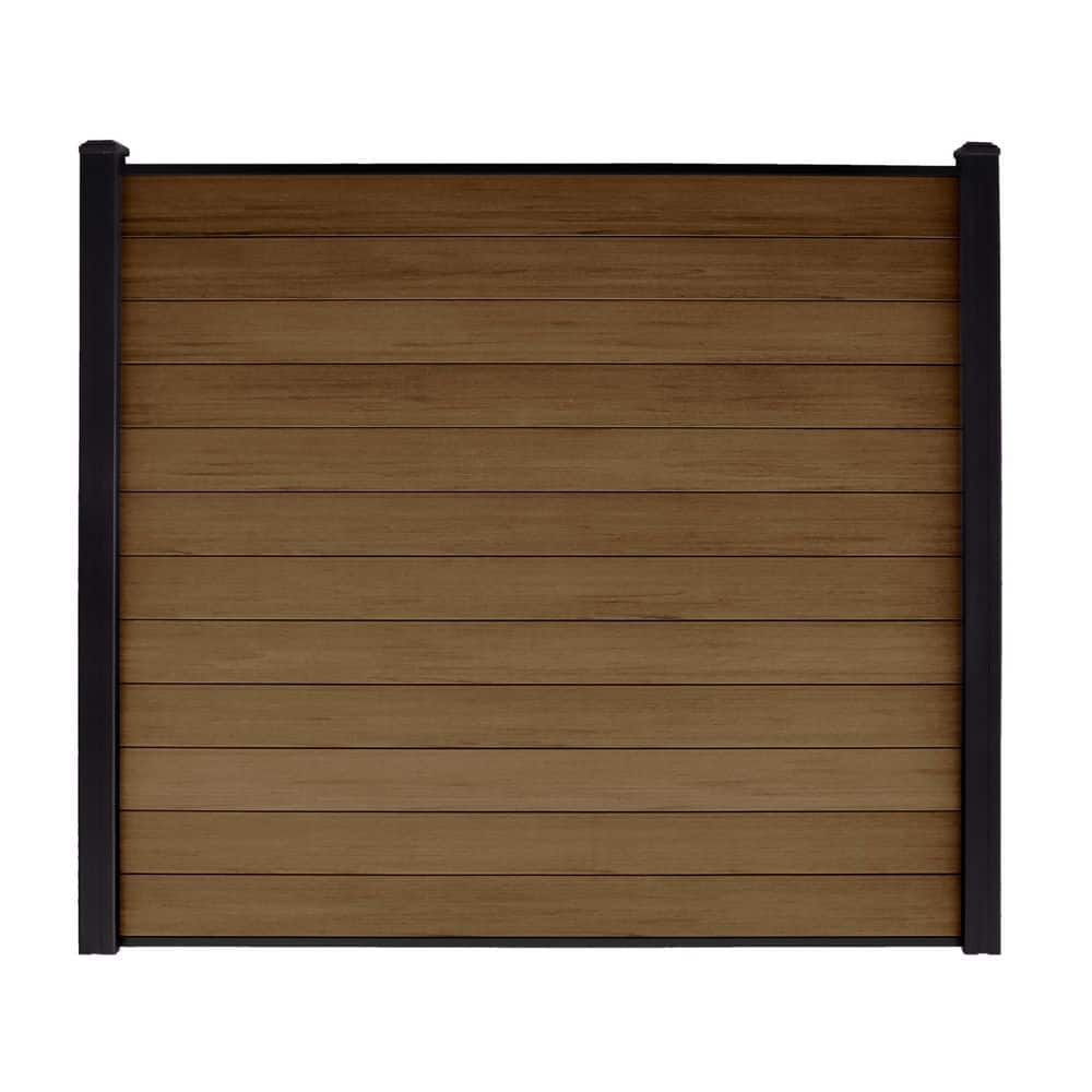 CREATIVE SURFACES 6 ft. x 6 ft. Composite Fence Series Saddle Brown ...