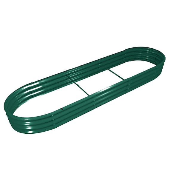 Sudzendf 12x2x1 ft. Green Galvanized Metal Oval Raised Garden Beds with ...