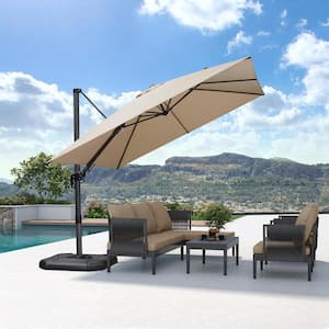 PURPLE LEAF 8 ft. x 11 ft. Aluminum Swivel Outdoor Cantilever Offset ...