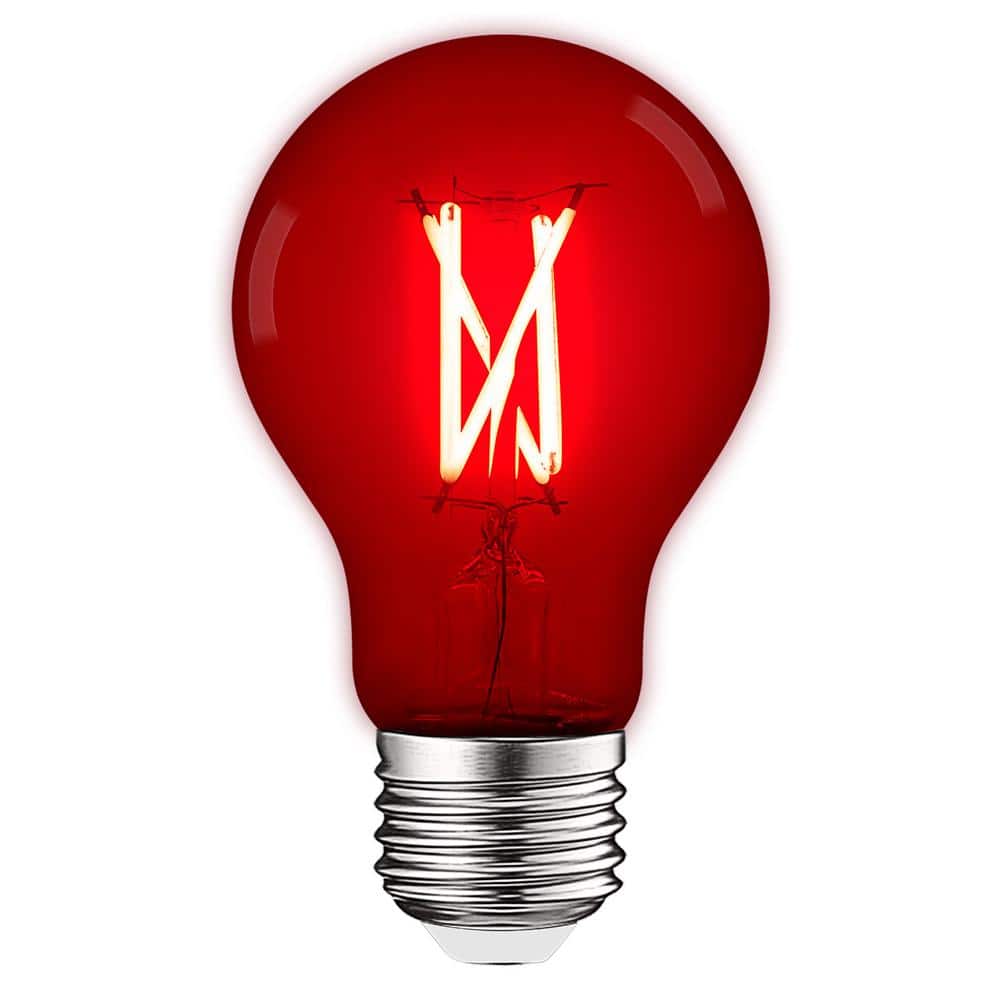 LUXRITE 60-Watt Equivalent A19 Edison LED Red Light Bulb, 4.5-Watt ...