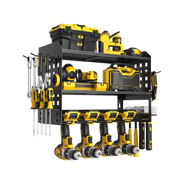 YICHUHAOXI Garage Tool Storage Set 7.9 in. Black Stainless Steel Heavy ...