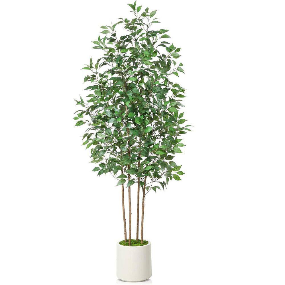 7 ft. Artificial Ficus Tree in Pot for Home Decor UM03OK - The Home Depot