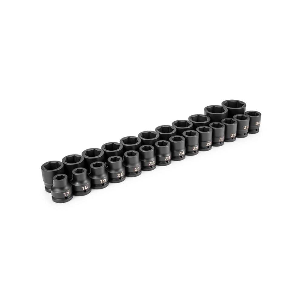 TEKTON 3/4 in. Drive 6-Point Impact Socket Set, 25-Piece (17-50 mm ...