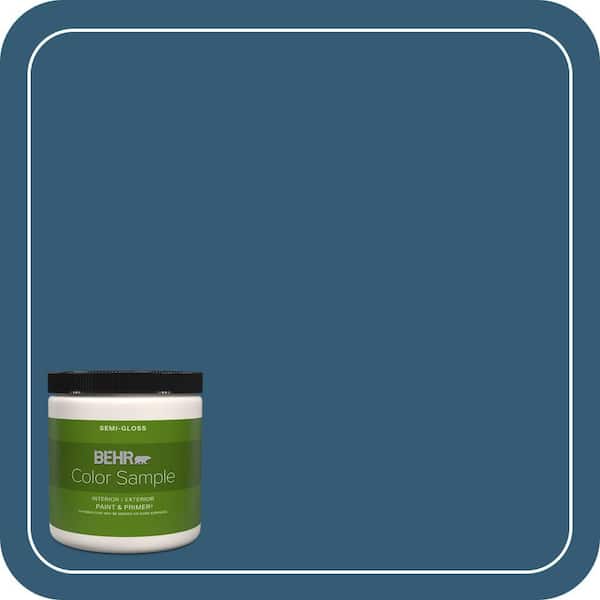BEHR PREMIUM PLUS 8 oz. #M490-7 Shasta Lake Semi-Gloss Interior ...