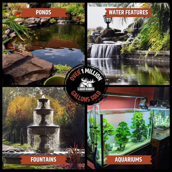 LIQUID RUBBER NeoPond Sealant 5 Gal. Black Waterproof Pond Sealer ...