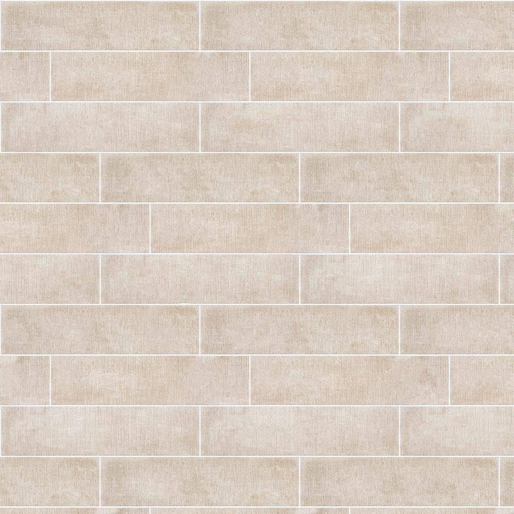 Jeffrey Court Cambric Beige 4 in. x 16 in. Textured Subway Ceramic Wall ...