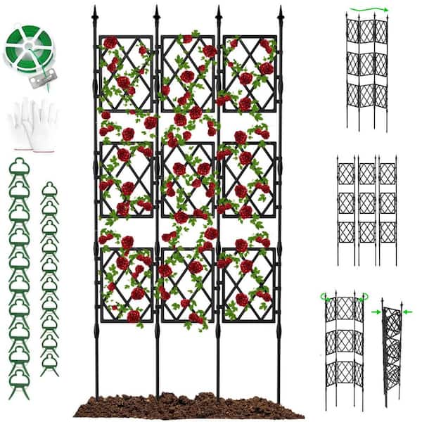 MOEPISY Garden Trellis Frame for Climbing Plants Outdoor, 6.5 ft. PE ...