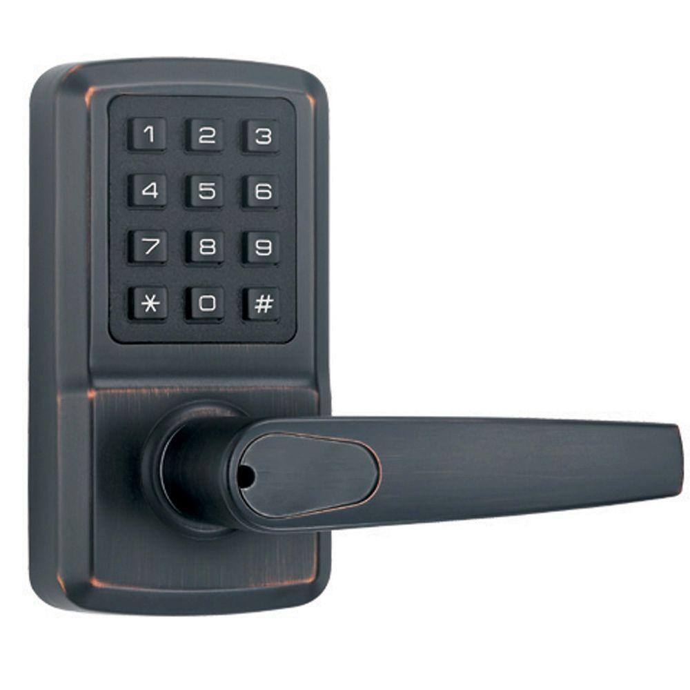 DELANEY HARDWARE Single Cylinder Oil-Rubbed Bronze Digital Door Handle ...