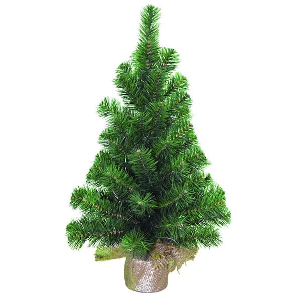 Home Accents Holiday 24 in. 65-Tip Table Top Tree with Burlap Sack TYT ...