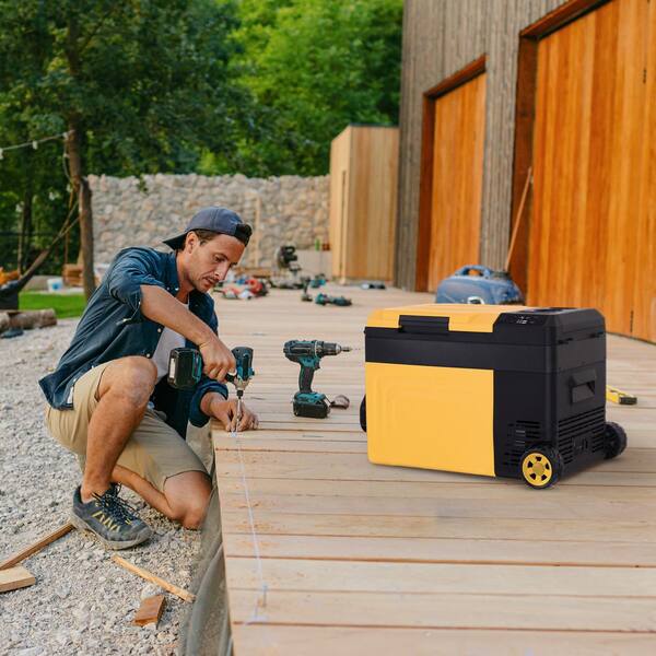 NewAir 25 qt. Jobsite Car Refrigerator 12-Volt/24-Volt Mini Fridge ...