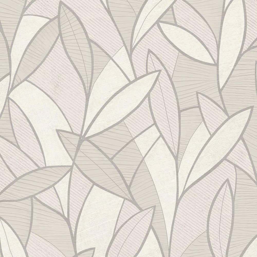 Veer Decor Carved Leaf White Wallpaper Sample 8249-AC1-S - The Home Depot